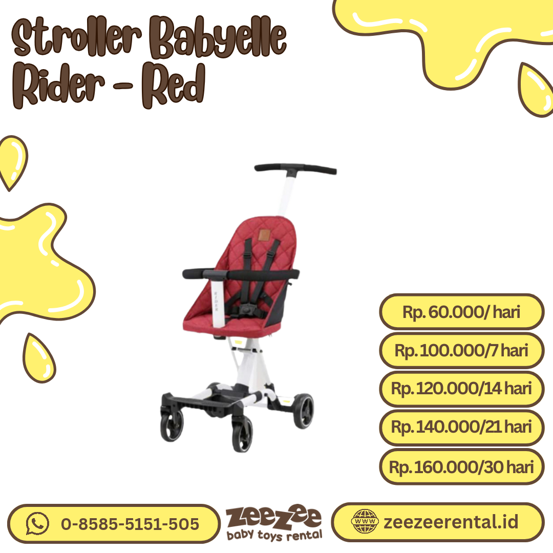 STROLLER BABYELLE RIDER RED di Zeezee Toys Rental adalah Rental Mainan ...